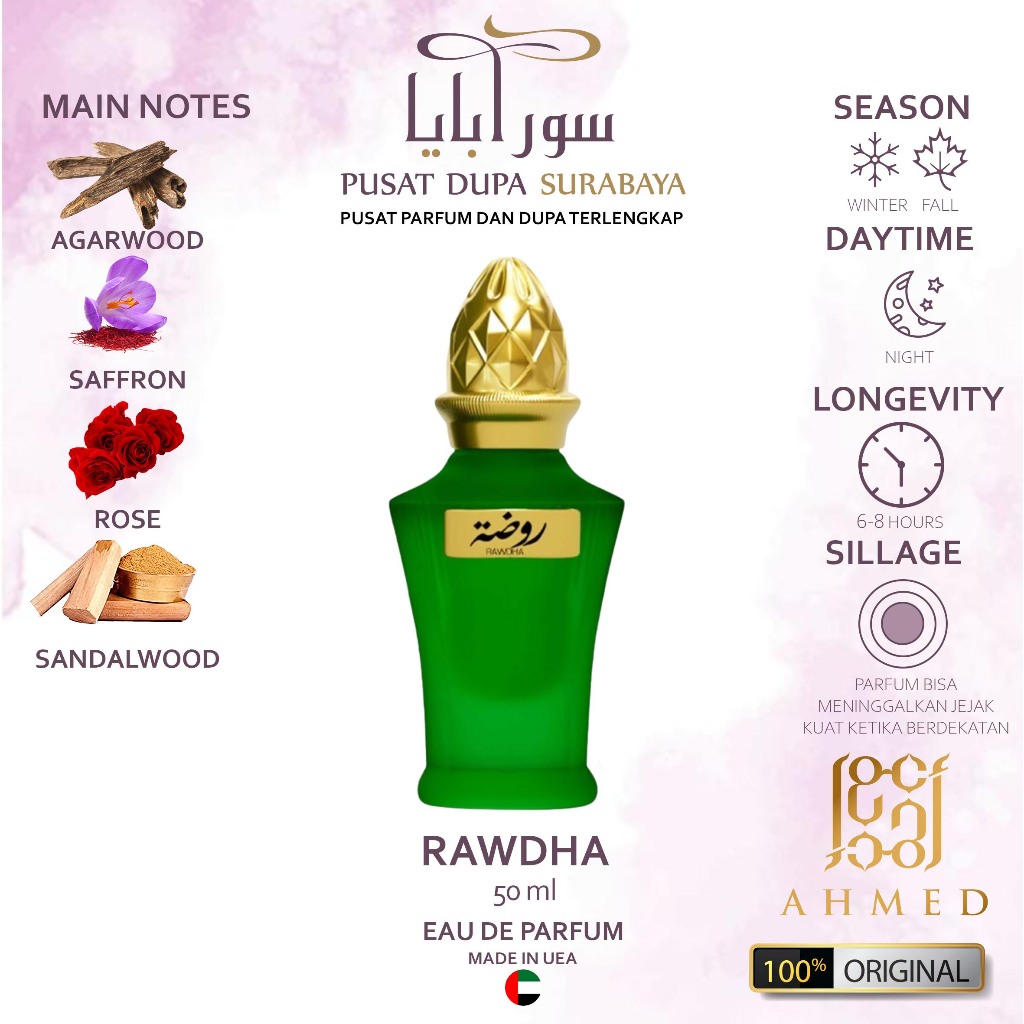 Jual Parfum Asli Arab Original Premium Ahmed al maghribi RAWDHA | Shopee Indonesia