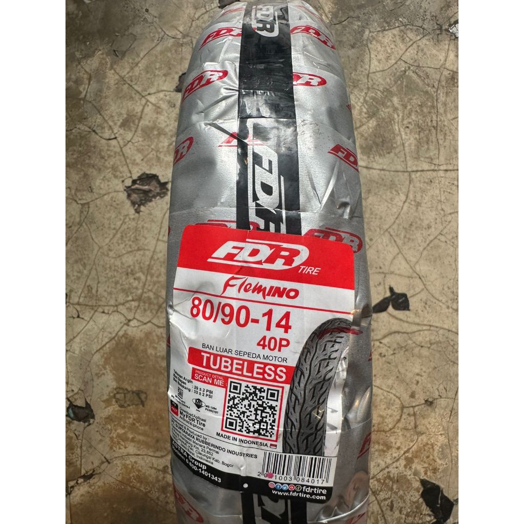 Jual BAN MATIC DEPAN TUBELESS MERK FDR 80/90-14 FDR motif FLEMINO ...