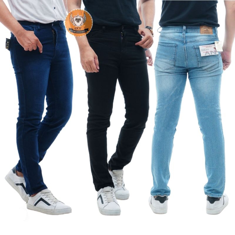 Jual AN JEANS - Celana Jeans Pria Denim Pensil Cowok Hitam Celana Jeans ...