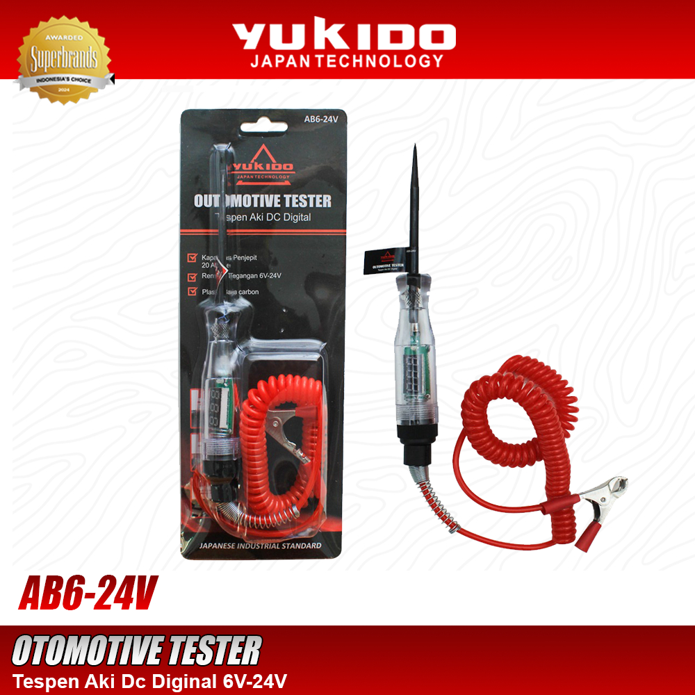 Jual YUKIDO Tespen Aki Dc Digital 8-24V Auto Voltage Tester Accu - AB6 ...