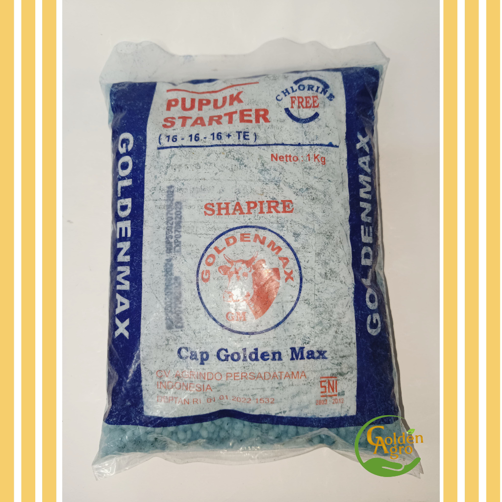 Jual SAPHIRE PUPUK STARTER 16-16-16 + TE CAP GOLDEN MAX BIRU 1 KG | Shopee Indonesia