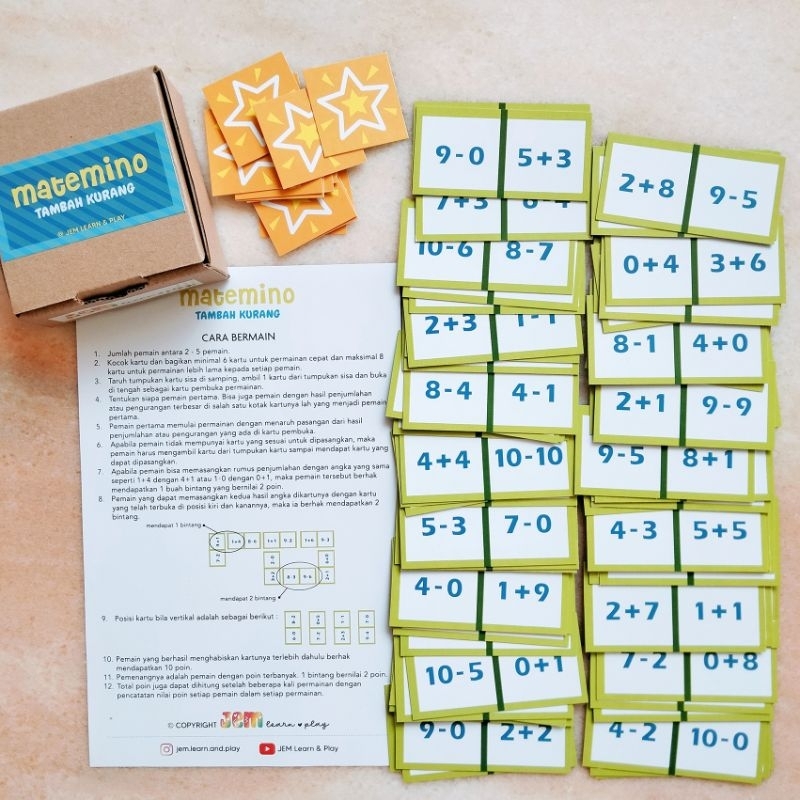 Jual Mainan Edukasi Matematika Aktivitas Anak - Matemino - Kartu Domino ...
