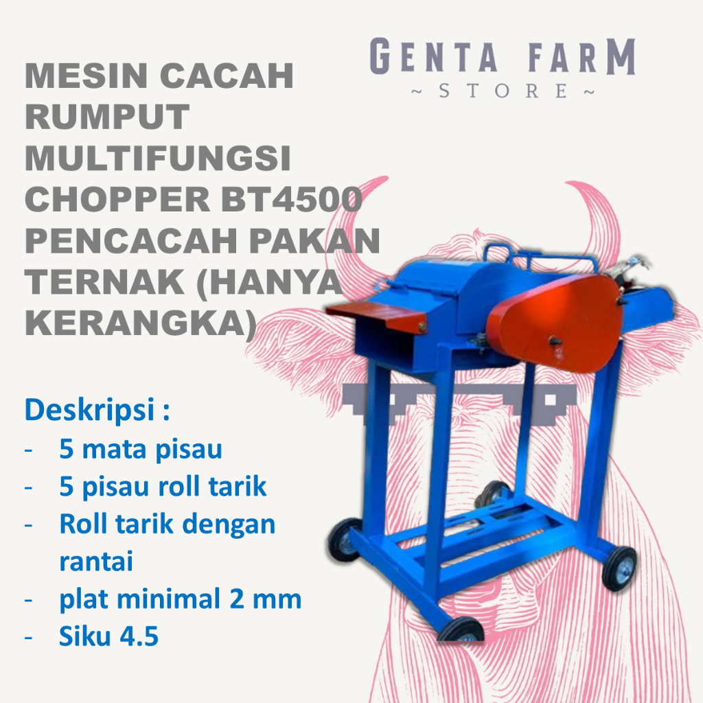 Jual Mesin Cacah Rumput Multifungsi Chopper BT4500 Pencacah Pakan ...