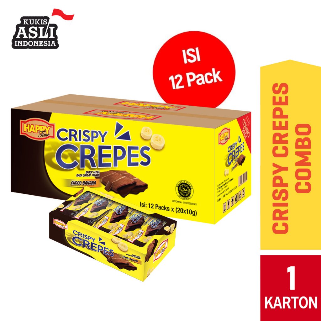 Jual HAPPY TIME - Crispy Crepes Snack Choco Banana (1 Karton isi 12 ...