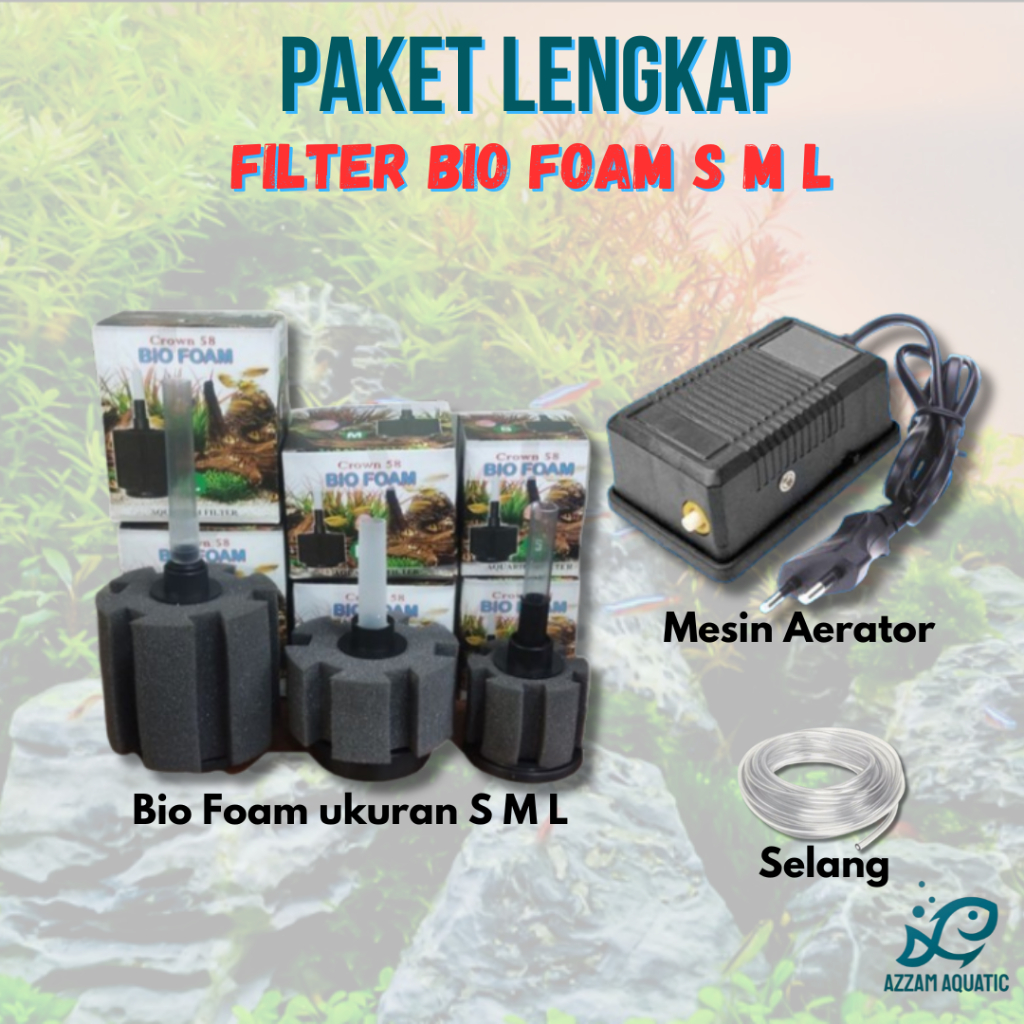 Jual PAKET LENGKAP FILTER BIO FOAM UKURAN S M L | Shopee Indonesia
