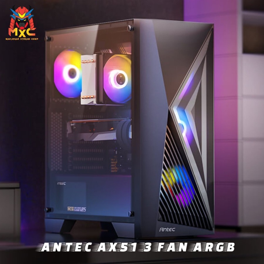 Jual Casing Antec AX51 Black - 3 Fan ARGB ATX M-ATX | Shopee Indonesia