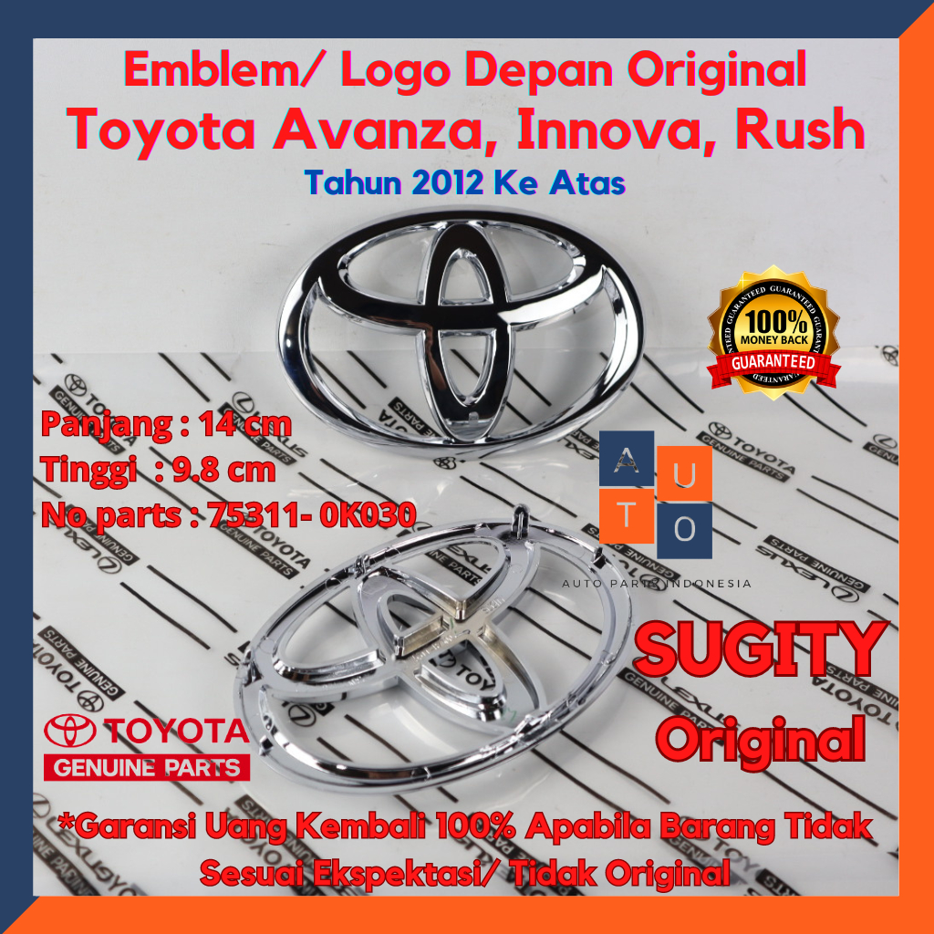 Jual Emblem Logo Grill Depan All New Avanza, Innova, Rush Original ...
