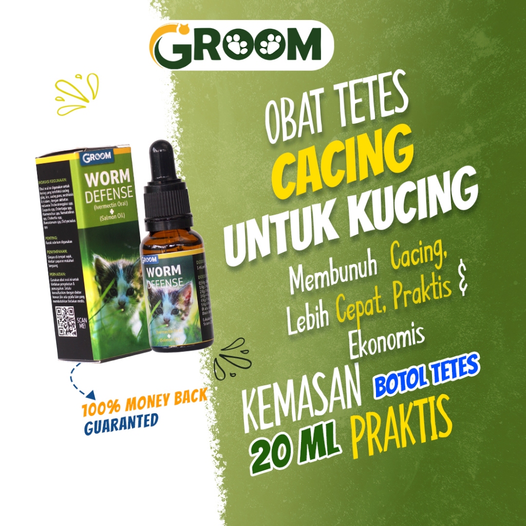 Jual Groom Worm Defense Obat Cacing Kucing Tetes Pembasmi Cacing Kucing ...