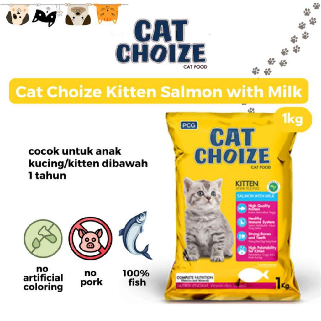 Jual Makanan Kucing Cat Choize Salmon Kitten 1 KG | Shopee Indonesia