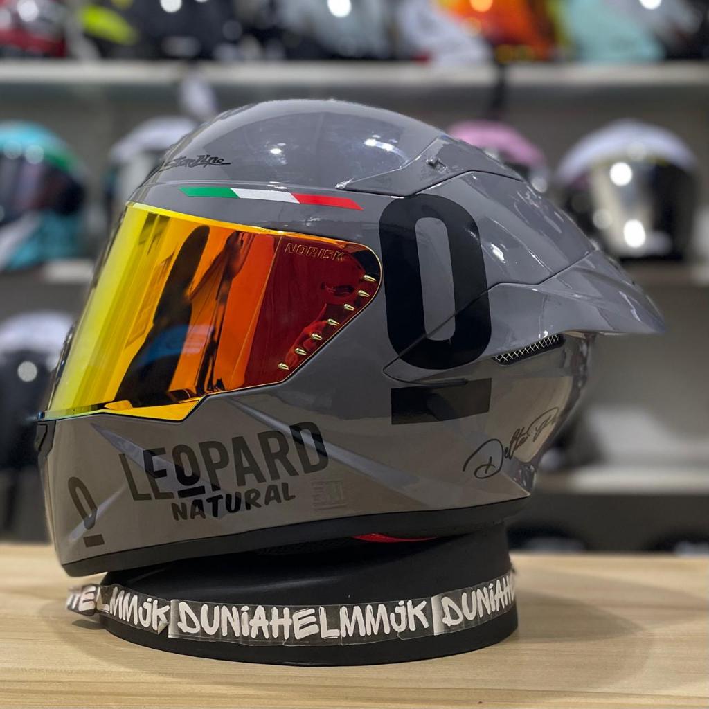 Jual Helm Full Face MLA TTC / TT Course Leopard Redbull Paket Ganteng ...