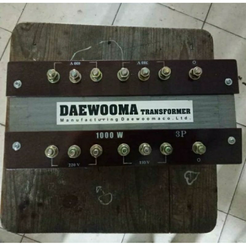 Jual Trafo Travo Step down up daewooma 110V 220V to 380V 400V 1000 watt 3 phase | Shopee Indonesia