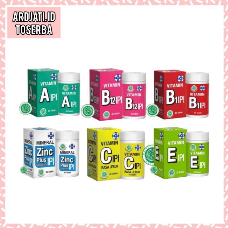 Jual Multivitamin IPI Vitamin A | B complex | B12 | B1 | C | E | Zinc ...