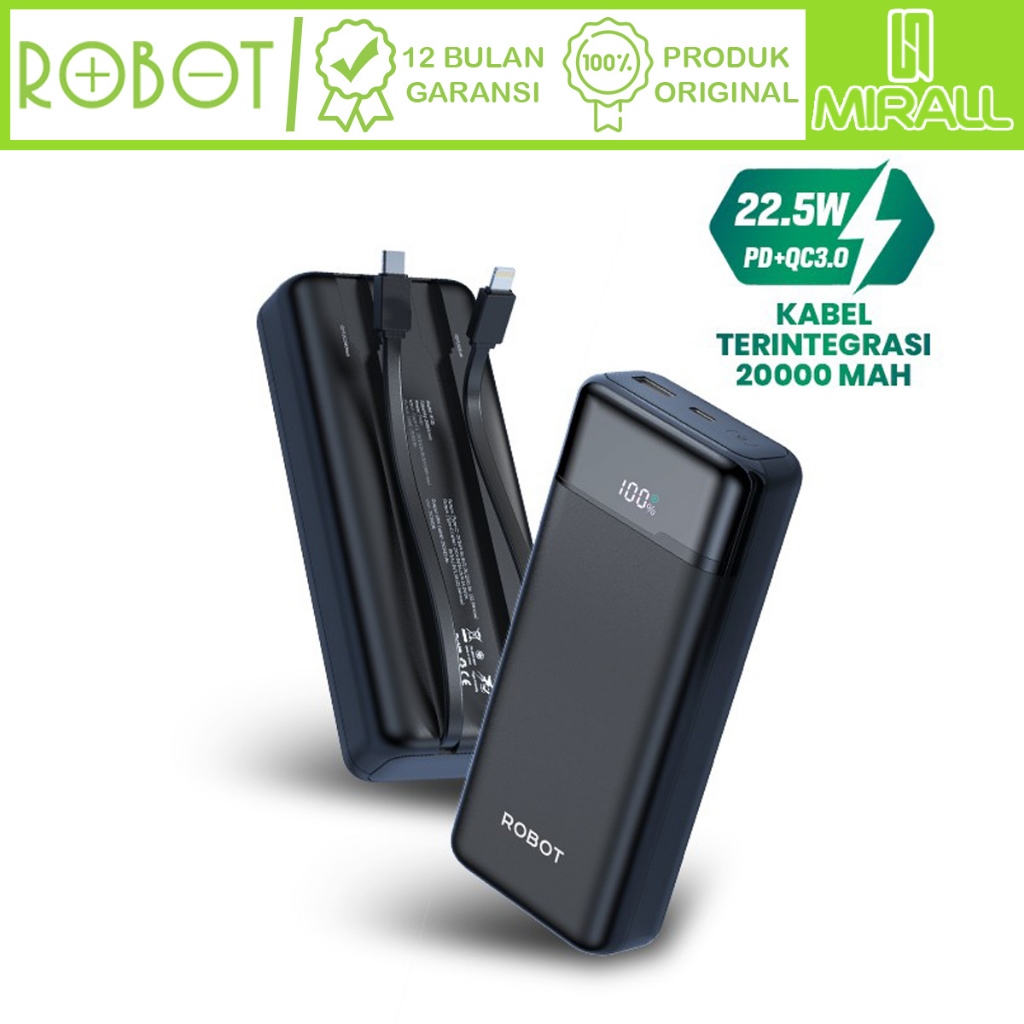 Jual ROBOT RT25 RT22S Smart PowerBank Fast Charging 20000mAh 22.5W 4 ...