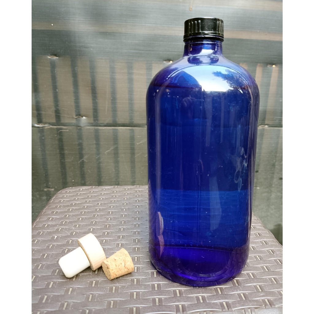 Jual BOTOL KACA BIRU BARU / BOTOL HEALING BUKAN BOTOL BEKAS - BLUE ...