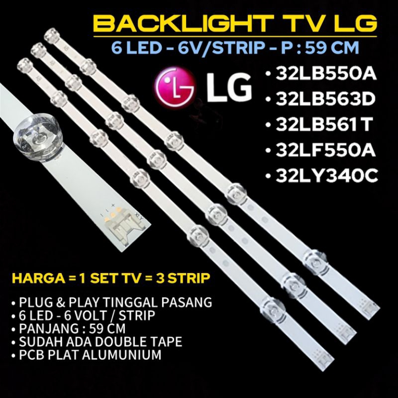 Jual BACKLIGHT TV LG 32LB550A 32LB561T 32LB563D 32LF550A 32LY340C ...