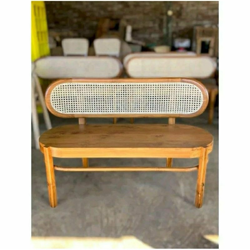 Jual Bangku rotan bangku minimalis kursi cafe rotan kursi kacang retro ...