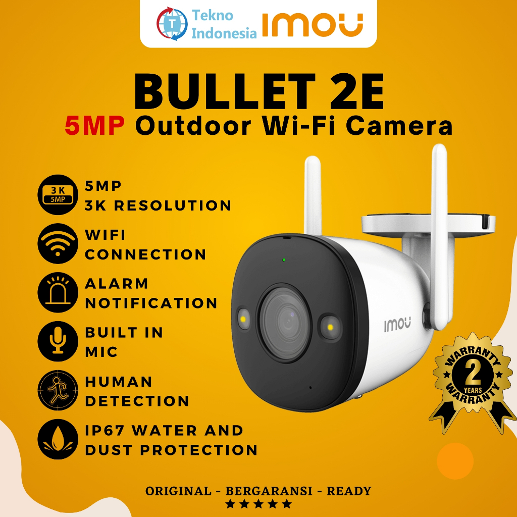 Jual IMOU Bullet 2E 5MP IPC-K3DP-5H0WF Full Color Night WiFi IP Camera ...