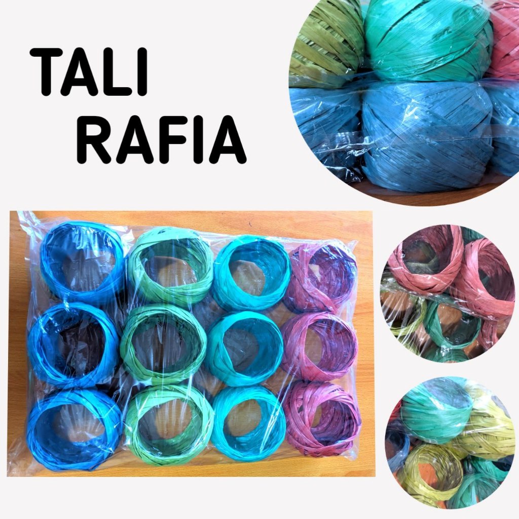 Jual Tali rafia mini isi 12 pcs /tali rafia gulungan kecil | Shopee ...