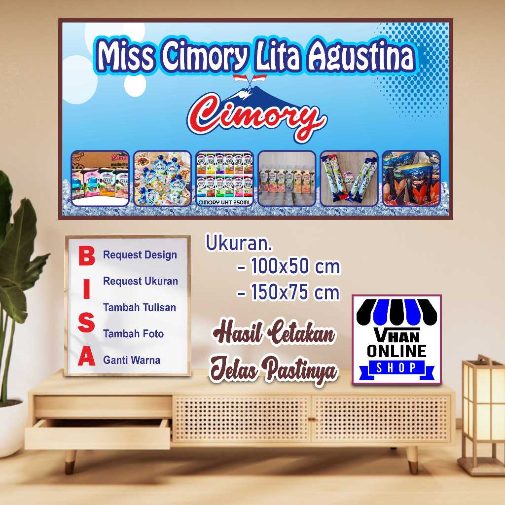 Jual Cetak Spanduk Banner MMT Jualan Minuman Cimory Keren | Shopee ...