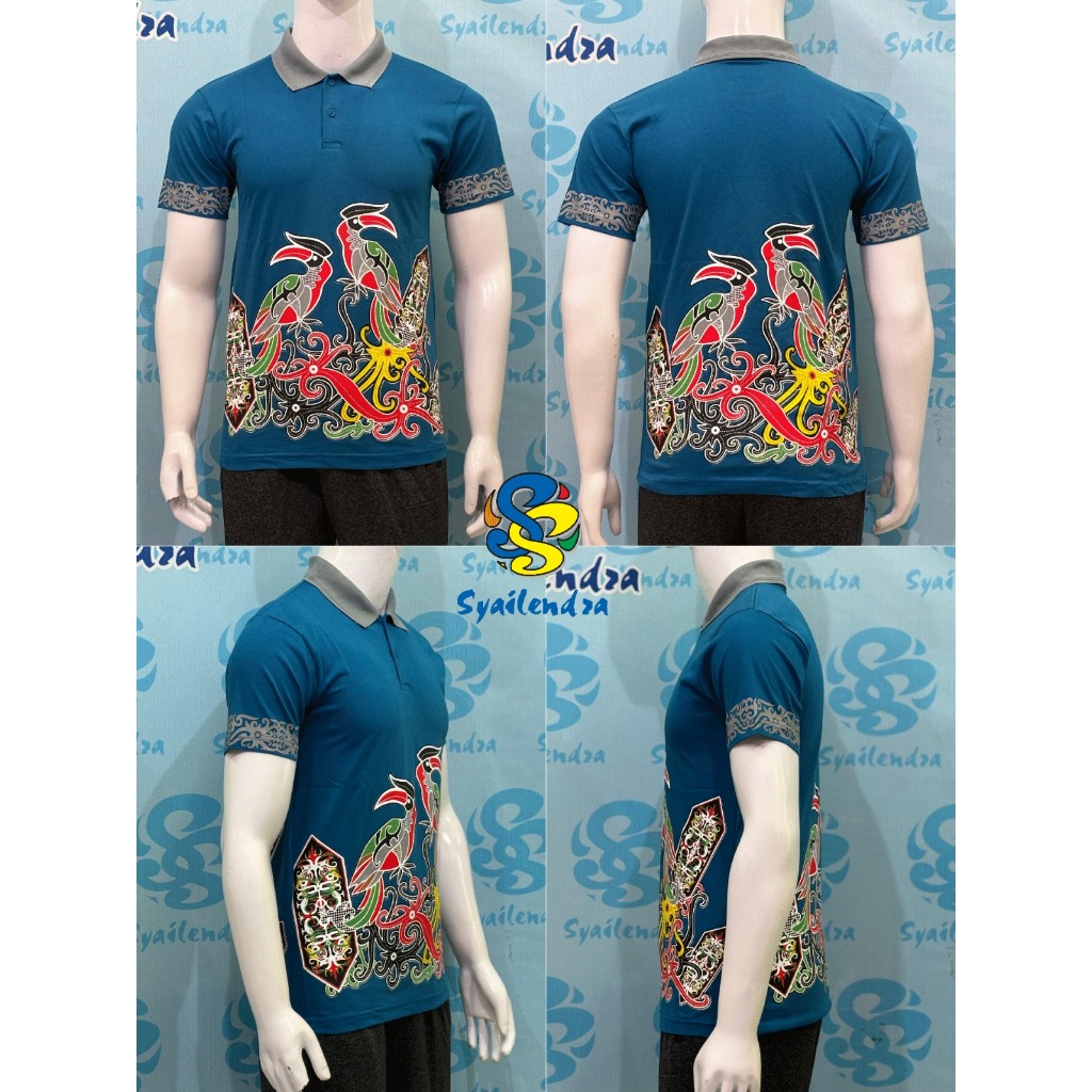 Jual Baju Dayak Motif Tingang Warna Deep Blue | Shopee Indonesia