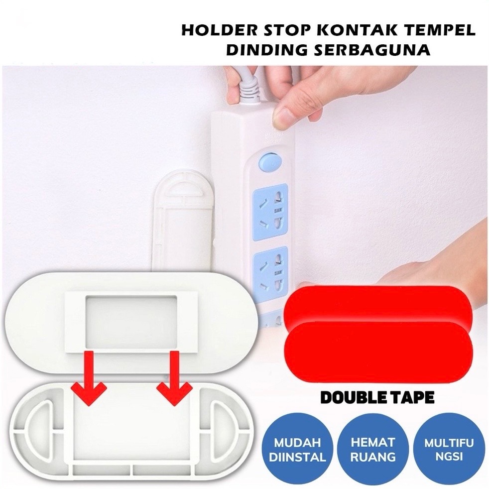 Jual HOLDER STOP KONTAK GANTUNGAN PAPAN COLOKAN ALAT PENGAIT REMOTE TV ...
