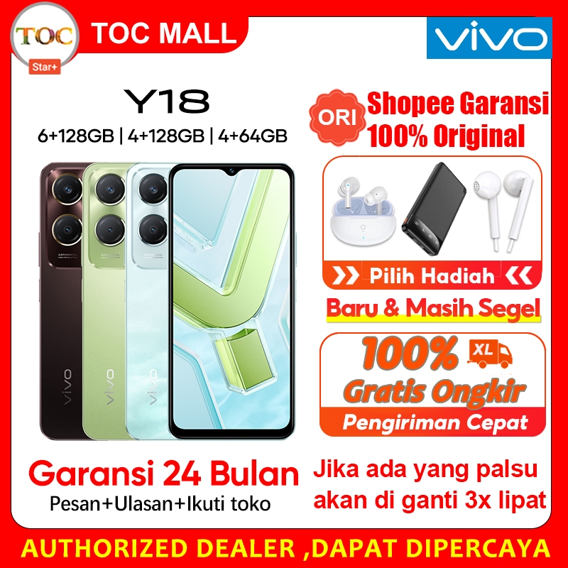 Jual VIVO Y18 6/128GB 4/128GB 4/64GB NFC Kamera 50MP Baterai 5000mAh FlashCharge Garansi Resmi ...