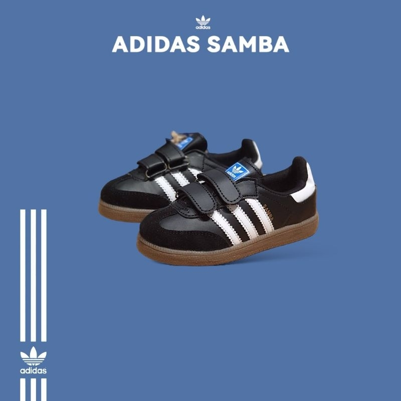 Jual SEPATU ANAK ADIDAS SAMBA HITAM PUTIH MODEL PEREKAT KIDS | Shopee ...
