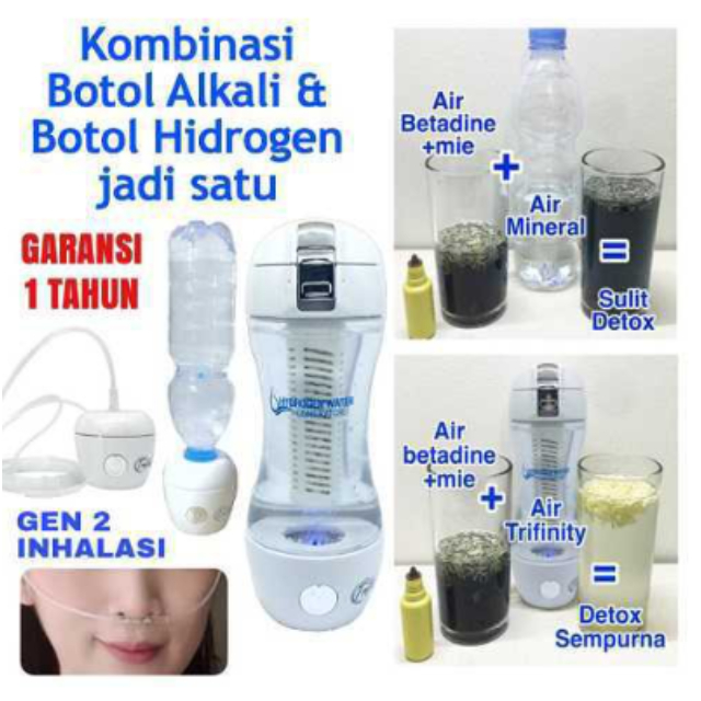 Jual Mesin Air Hydrogen Trifinity Botol Hidrogen Alkali Hasilkan Air ...