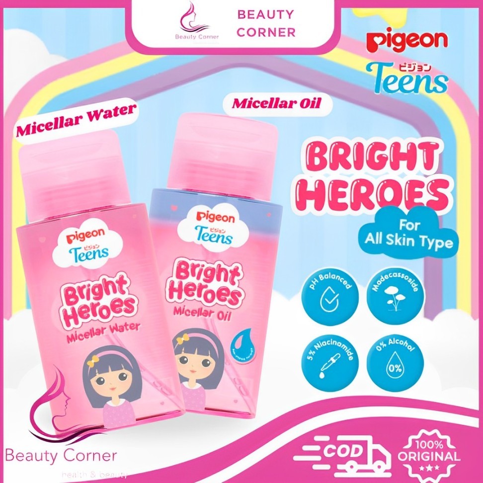 Jual Pigeon Teens Bright Heroes Micellar Water | Micellar Oil 100ml ...
