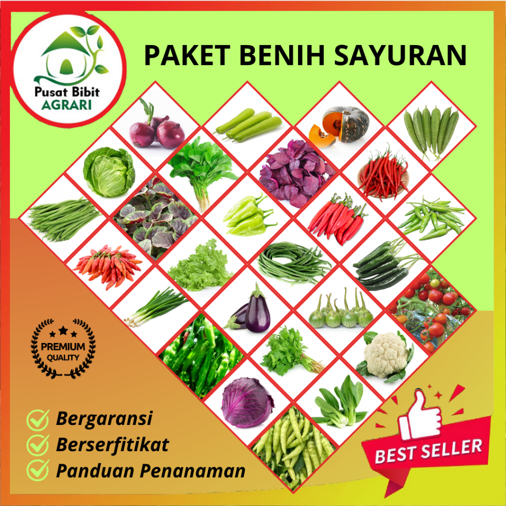 Jual Paket Benih Sayuran Sayur Rumahan Bermacam Jenis Unggul Pusat Bibit Agrari | Shopee Indonesia