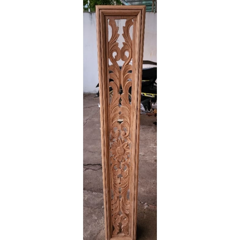 Jual Custom Loster kayu jati ukuran 90x15x15 motif ukiran matahari ...