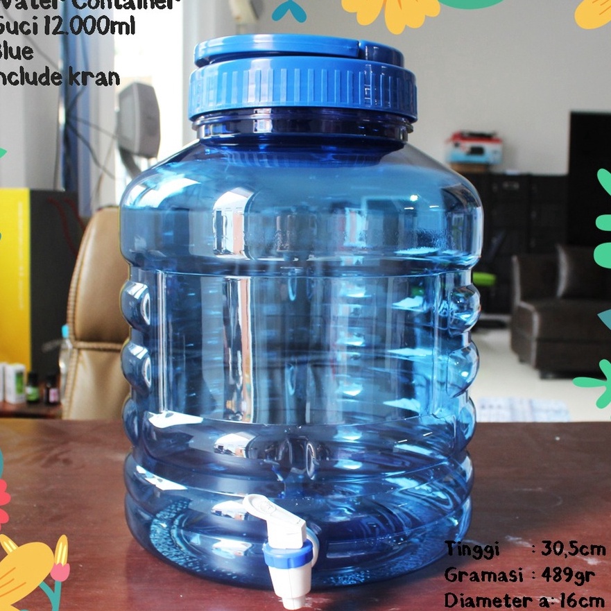 Jual Bonus WATER CONTAINER GUCI 12ML 12L 12LITER FIT 1 LITER INCLUDE ...