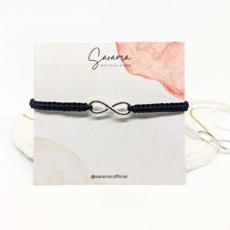 Jual [Sarama] Gelang infinity/ Gelang couple hitam putih unisex/ Gelang ...