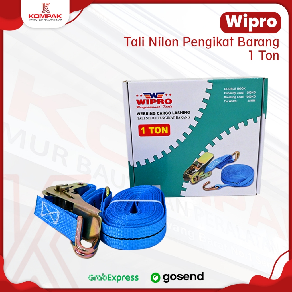 Jual Tali WIPRO 1 Ton 6m webbing cargo / tali pengikat / tali miniatur ...