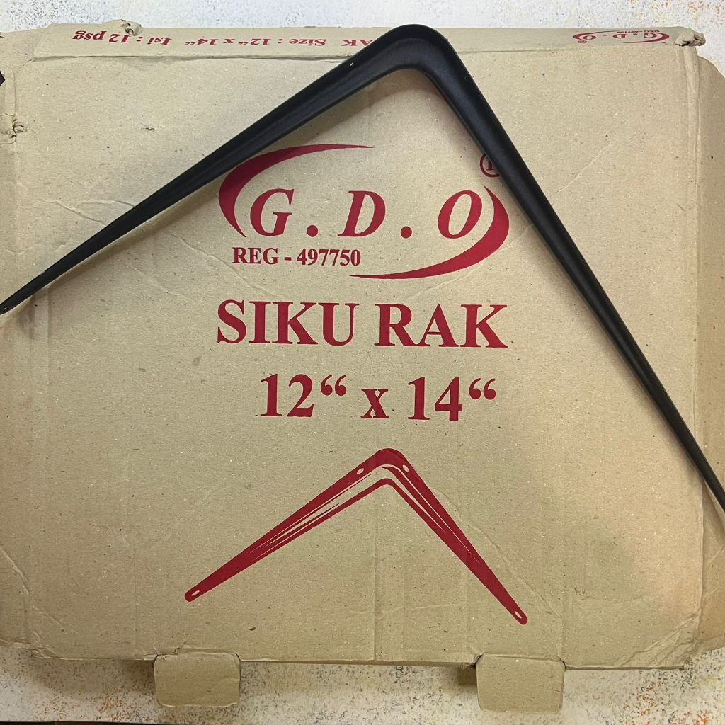 Jual [1SET] Siku Rak Cat Hitam Tebal GDO 12" x 14" 30 x 35 CM | Shopee ...