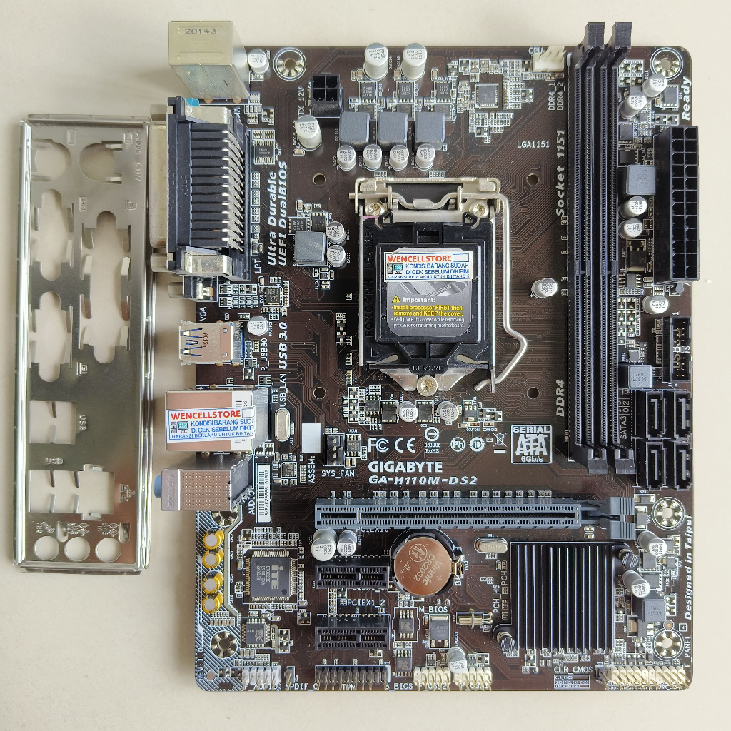 Jual MOTHERBOARD GIGABYTE GA-H110M-DS2 LGA 1151 DDR4 GEN6 & GEN7 ...