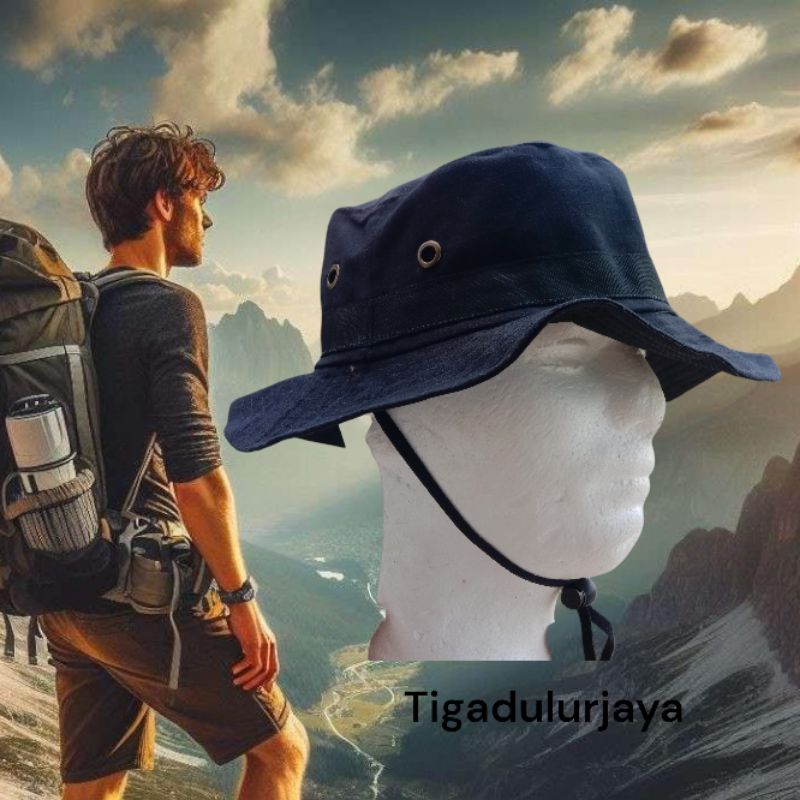 Jual Topi RIMBA TOPI ADVENTURE TOPI PENDAKI WARNA HITAM | Shopee Indonesia