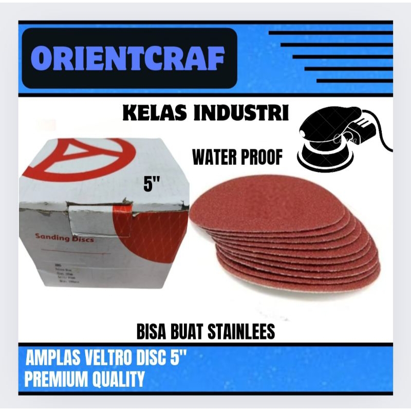 Jual Amplas Bulat 5" Amplas Velcro Amplas Tempel 125mm | Shopee Indonesia