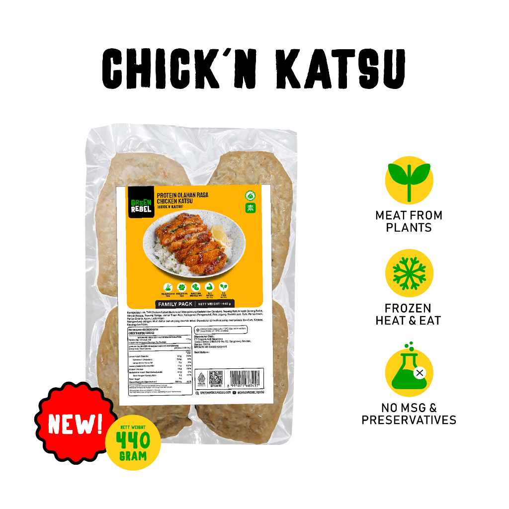 Jual Green Rebel Chicken Katsu Family Pack 440 gr | Vegan Chicken Katsu ...
