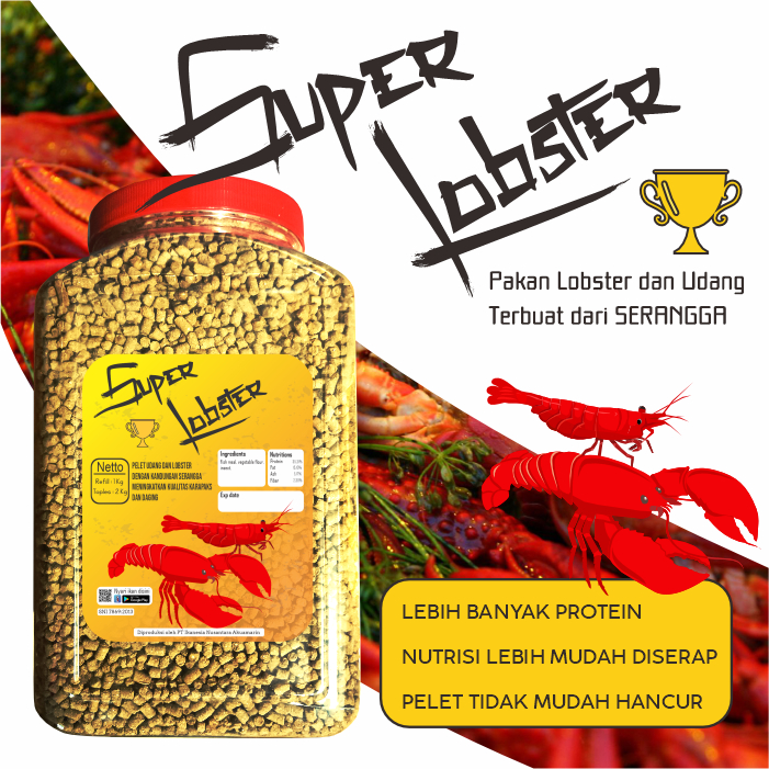 Jual Super Lobster & Udang Premium Pakan Tenggelam Cepat Molting ...