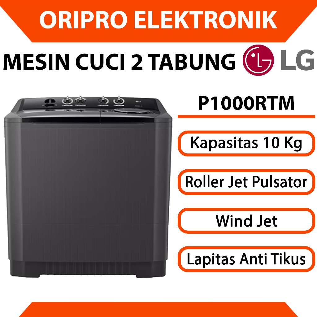 Jual Mesin Cuci 2 Tabung 10 Kg LG P1000RTM | Shopee Indonesia