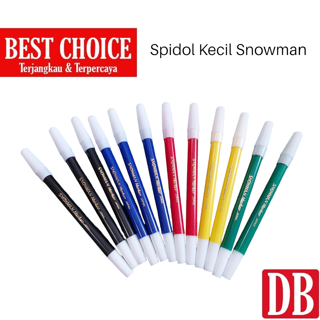 Jual Spidol Snowman Kecil Hitam/Biru/Merah/Hijau/Kuning (12 pcs ...