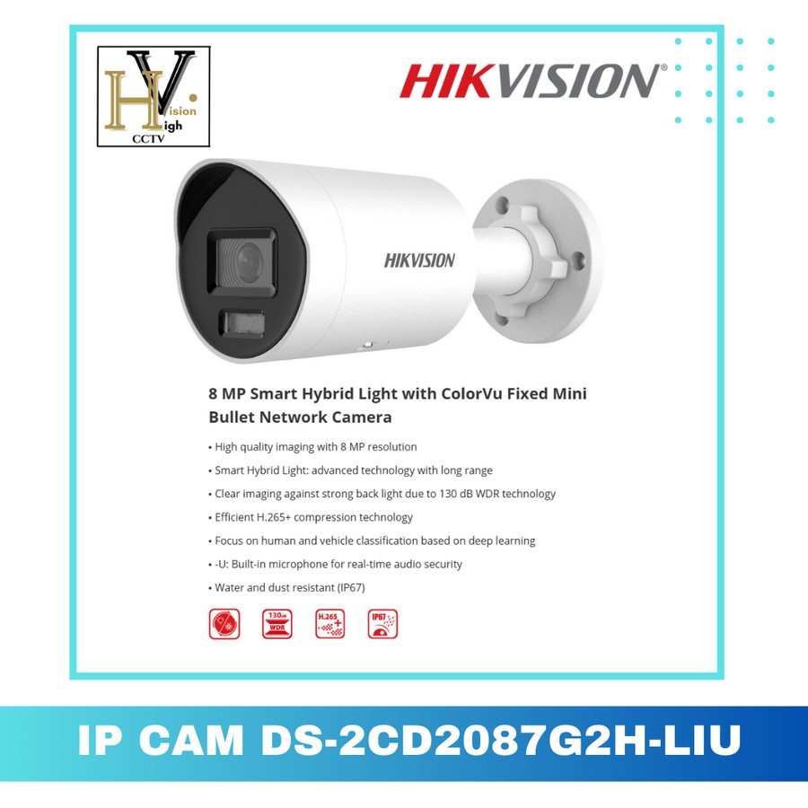 Jual IP CAMERA HIKVISION 8MP DS-2CD2087G2H-LIU Smart Hybrid Light with ColorVu Fixed Mini Bullet ...