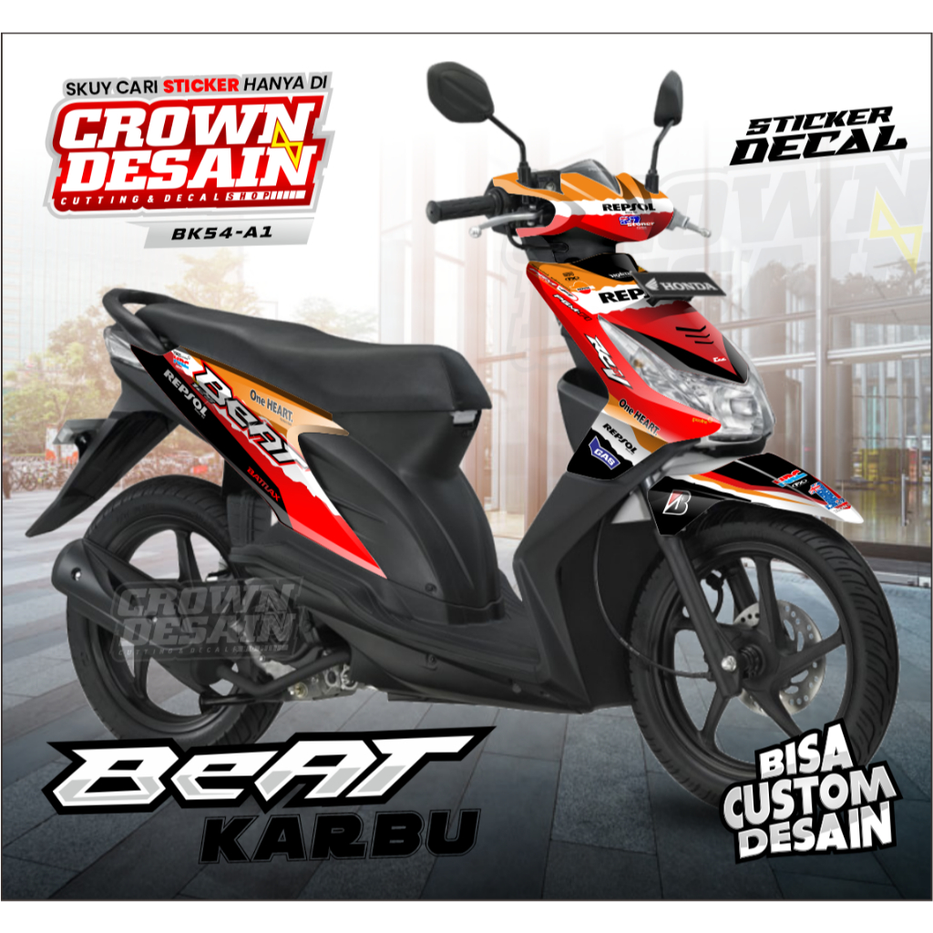 Jual Decal Stiker Fullbody Beat Karbu Desain Repsol Racing - Stiker ...