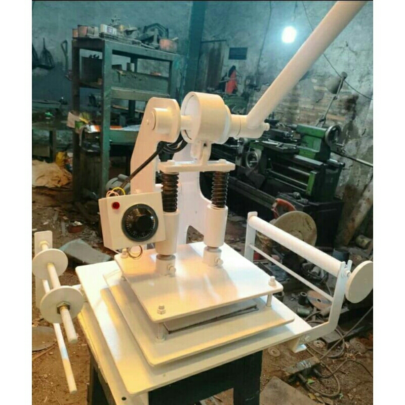 Jual Mesin Emboss warna Putih Press Panas Kulit Sintetis Kayu Karet ...