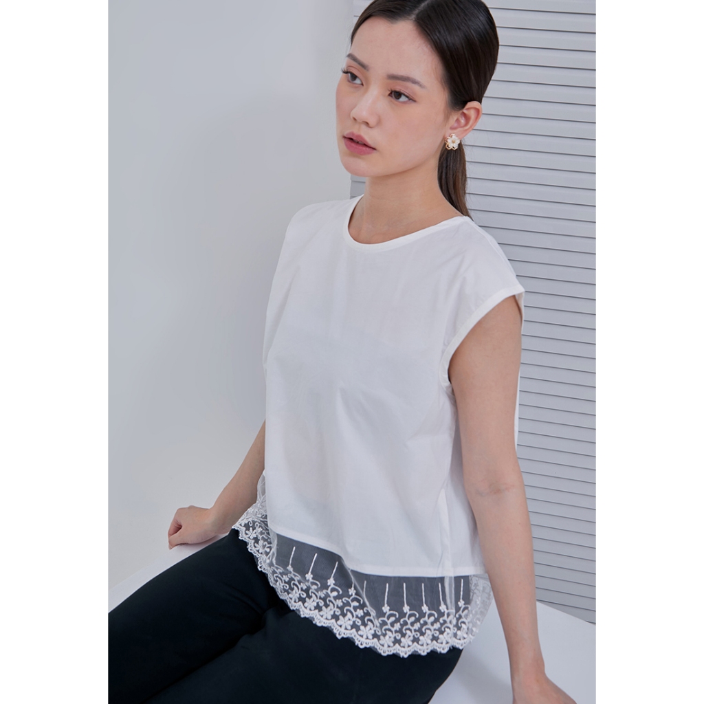 Jual Baju Crop top Wanita Model Korean Style Bahan Katun Mix Organza ...