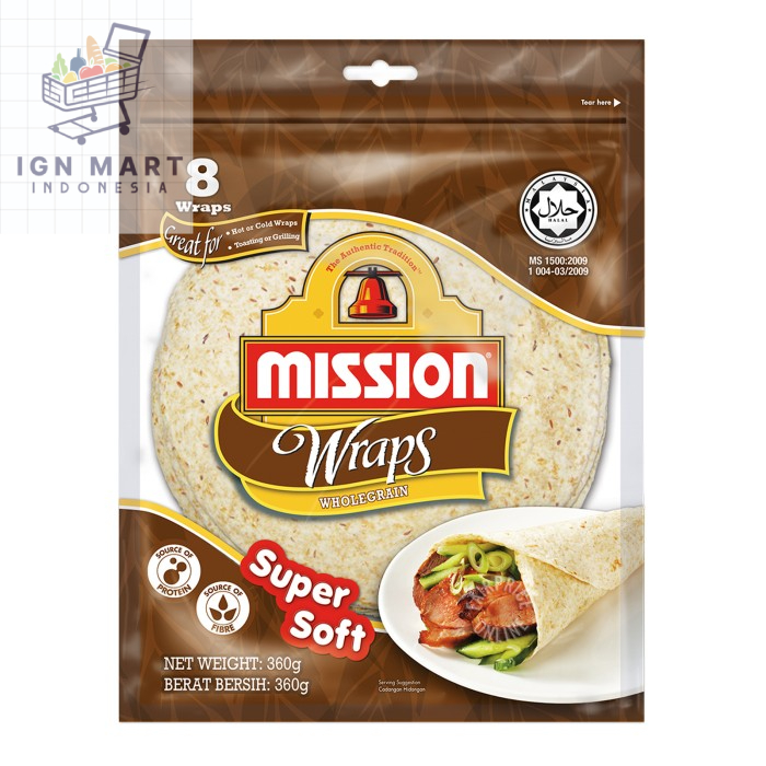 Jual Mission Wraps Wholegrain Super Soft Kulit Tortilla Kebab Gandum ...
