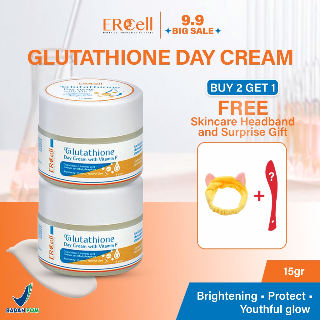 Jual 【BUY 2 GET 1 FREE】ERCell Skincare - Glutathione Day Cream With ...