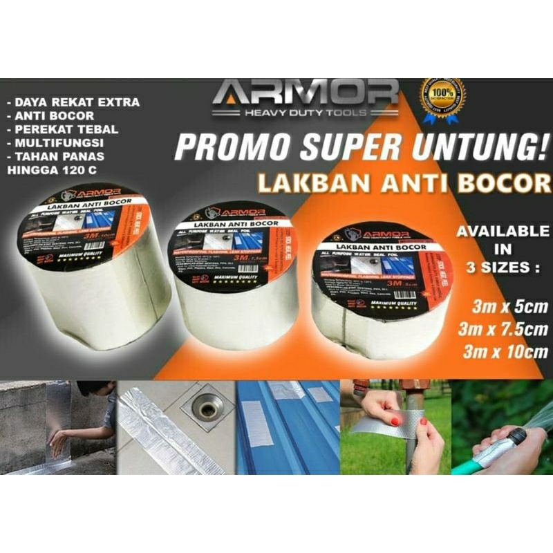 Jual (WATERPROOF) LAKBAN ANTI BOCOR ARMOR LEM SENG / LEM TALANG / LEM ANTI BOCOR / TAMBAL SENG ...