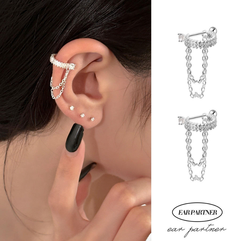 Jual Ear Partner Anting zirkon mengkilap rantai rumbai untuk wanita ...